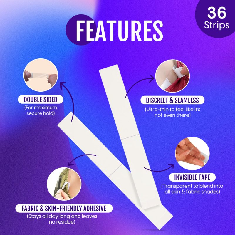 Matra Professional Double-Sided Fashion Tape (18 Pcs) - Invisible Dressing Tape Strips - MyMatra.com