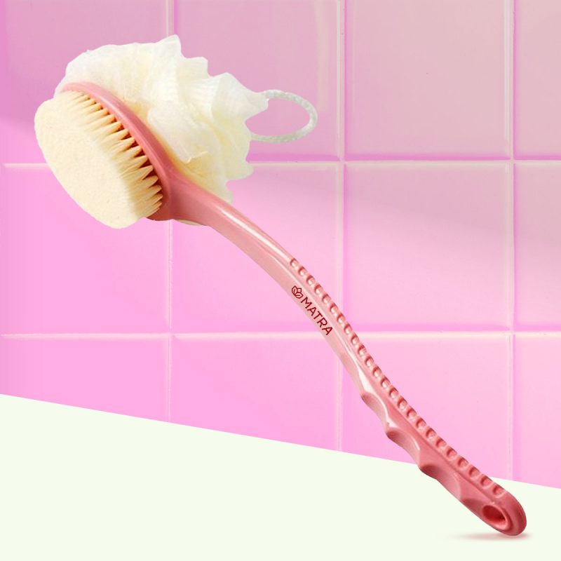 Matra Professional 2 in 1 Back Bath Brush with Curved Long Handle ...