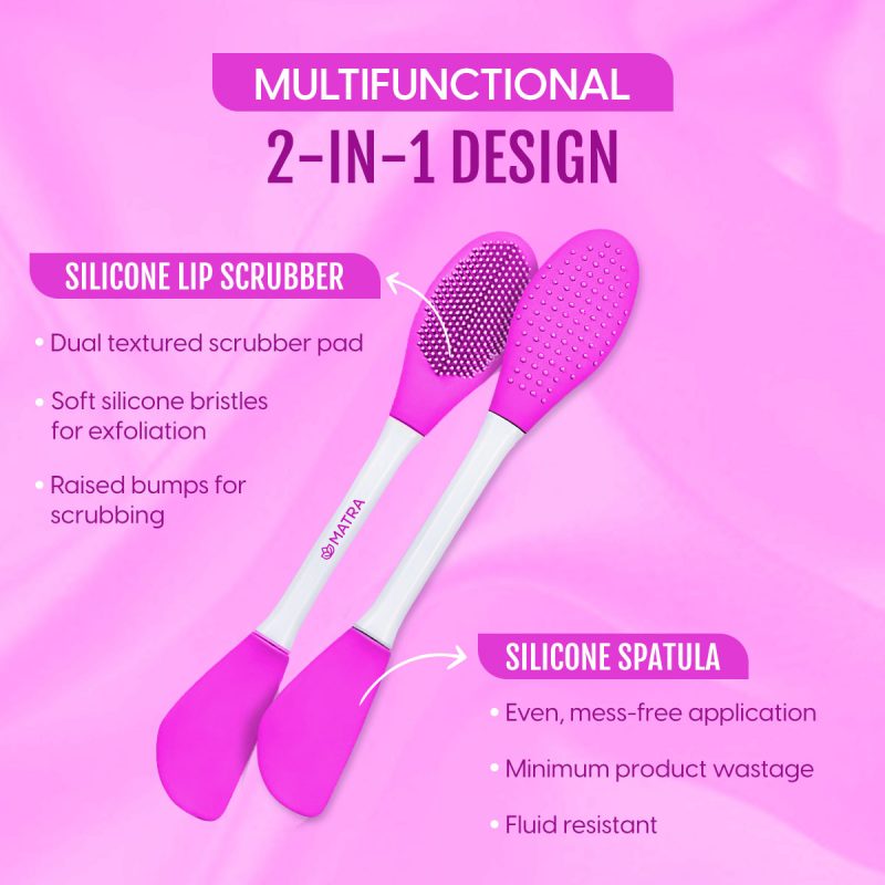 Matra Silicone Lip Scrubber Brush Dual Sided with Face Mask Applicator ...