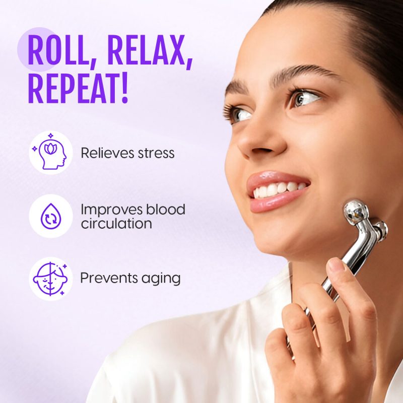 Matra Mini 3D Face Massager Roller - 2-in-1 Facial Sculptor with 360 ...