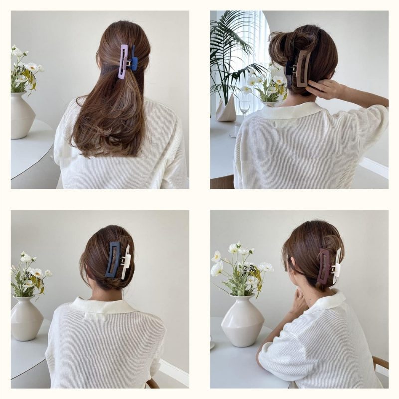 Matra Hair Claw Clip Dual Color Rectangular Matte Clutcher Big Large ...